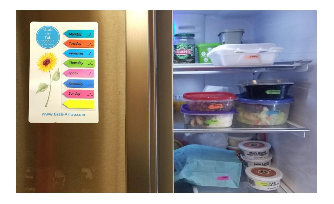 Food Labels Magnet! Grab-a-tab, Sunflower! 160 Tabs- 7 Days/wk Reusable ...