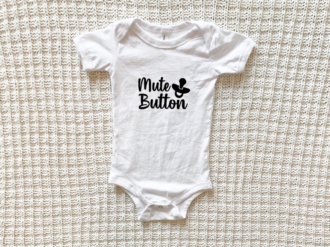 Mute Button, Onesie, Funny Baby Onesie, Gift Newborn, Baby, Baby Shower ...