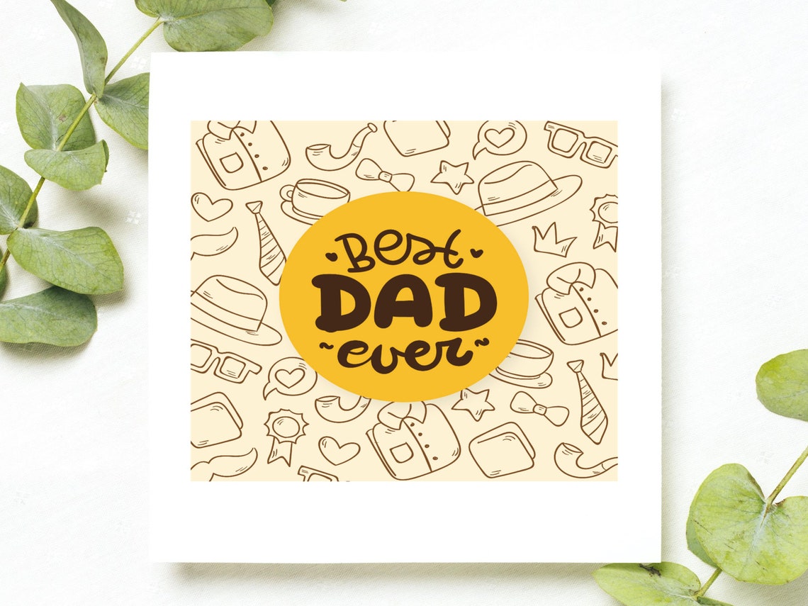 BEST DAD EVER Fathers Day Card, Fathers Day Card for Dad, Simple Dad ...