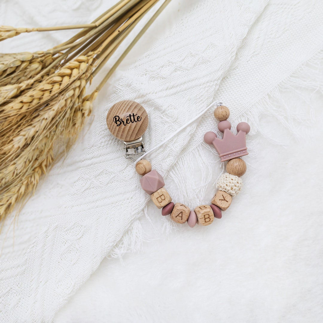 Personalized Pacifier Cilp/attachment Clip / Beech Wooden Clip ...