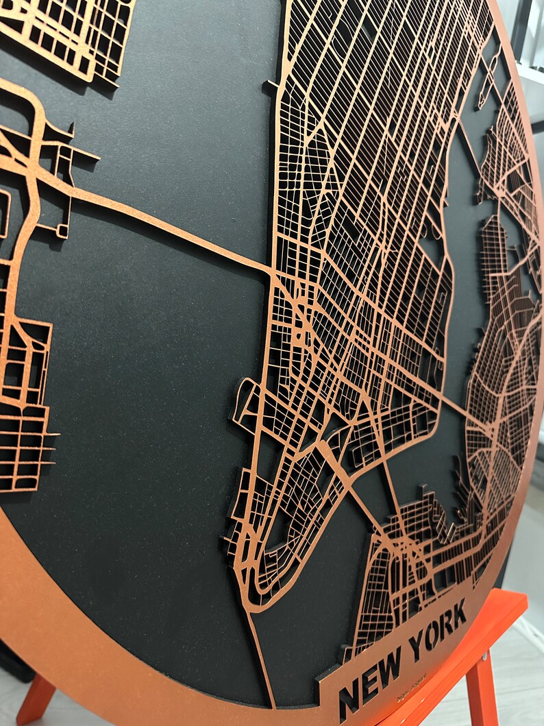 New York Laser Cut Circular Map Dxf Svg Formats digital - Etsy Ireland