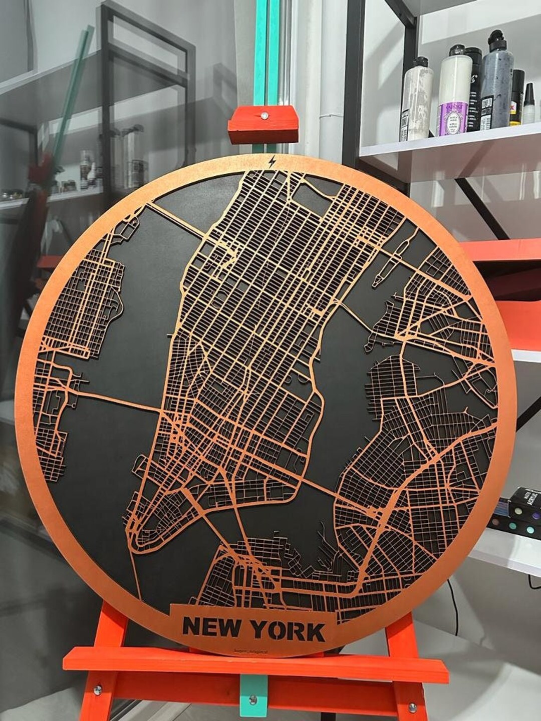 New York Laser Cut Circular Map Dxf Svg Formats digital - Etsy Ireland