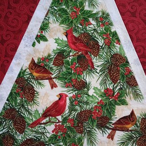 Handmade Christmas Tree Skirt With Cardinals and Classic Red - Etsy