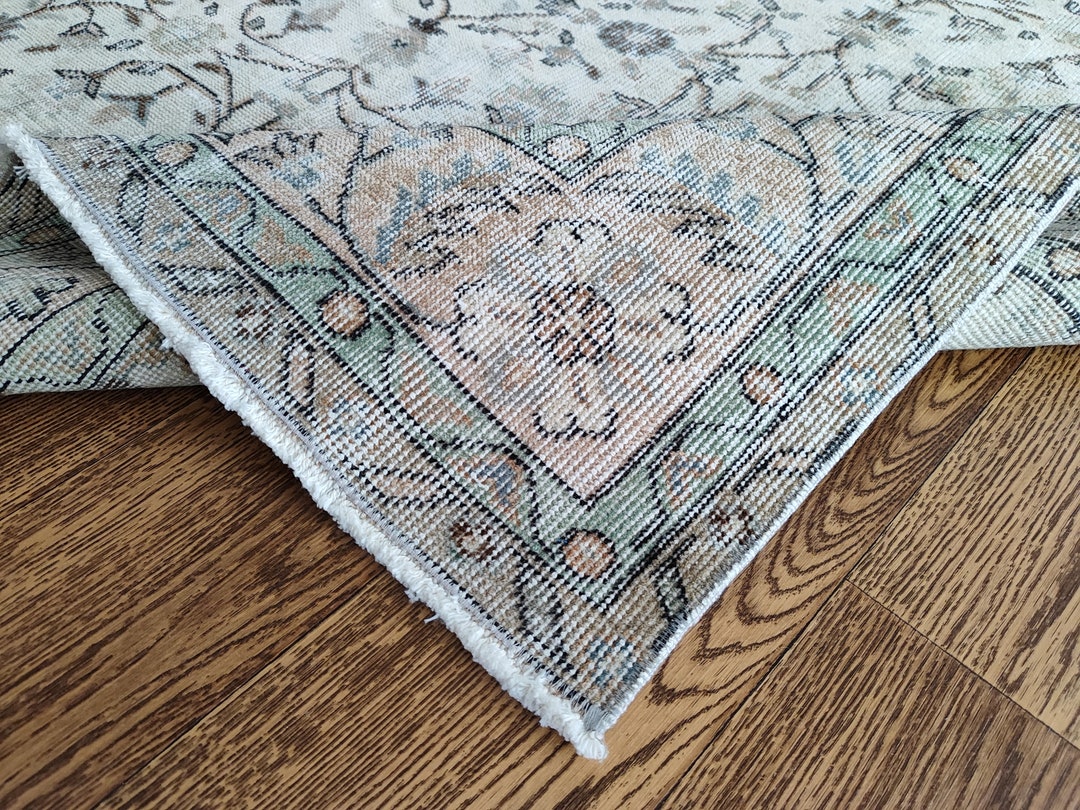 5x9 Beige Pink Blue Brown Vintage Rug, 5x9 Turkish Rug,oushak Bedroom ...