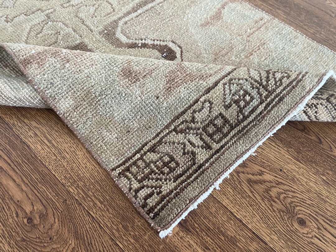 3x7 Beige Brown Faded Blue Vintage Runner 3x7 Handmade Beige - Etsy