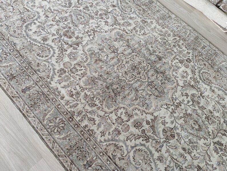 Unique Handmade 6x9 Blue Beige Green Brown Vintage Rug, 6x9 Turkish Rug ...