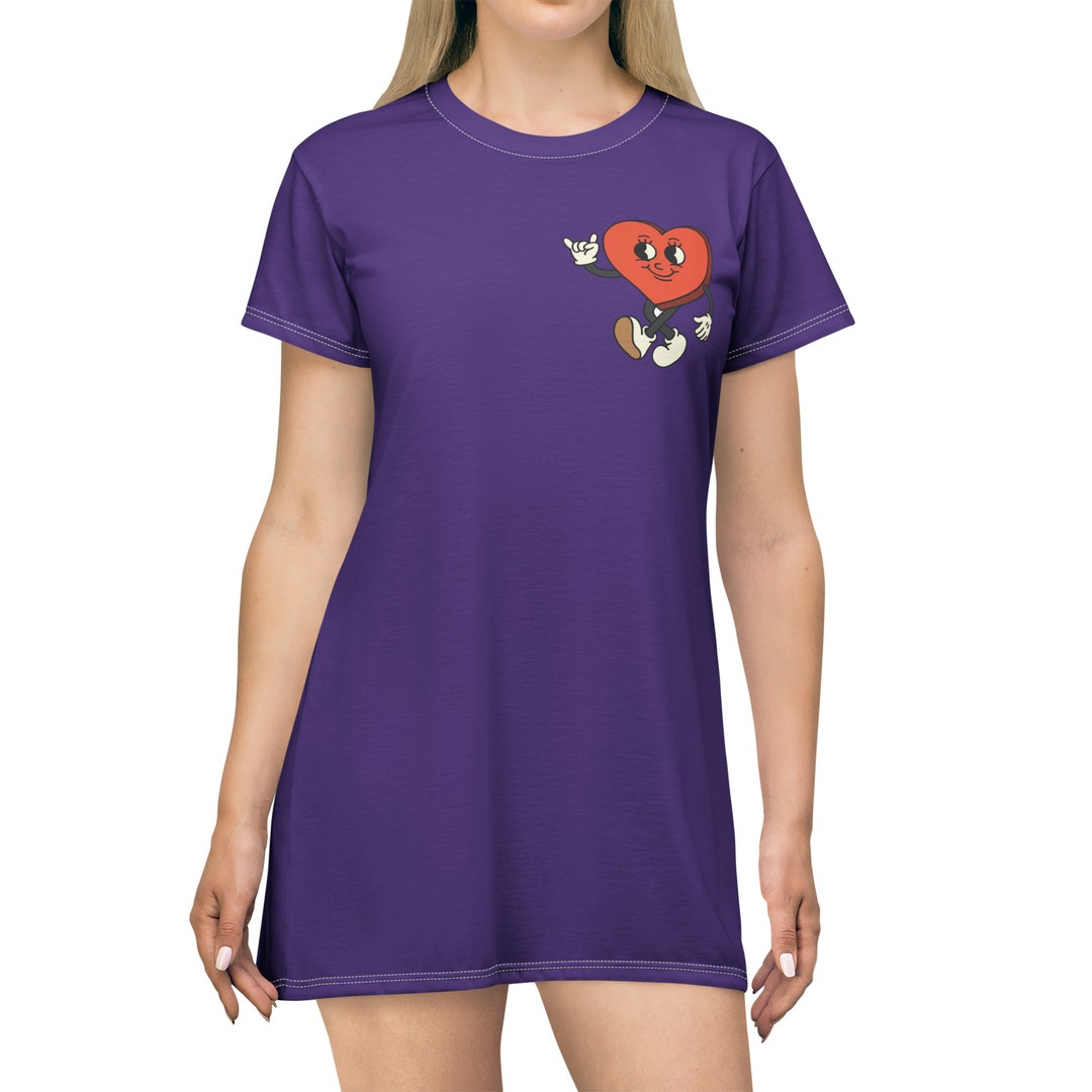 Bundt Pop T-shirt Dress AOP colors On Purple - Etsy