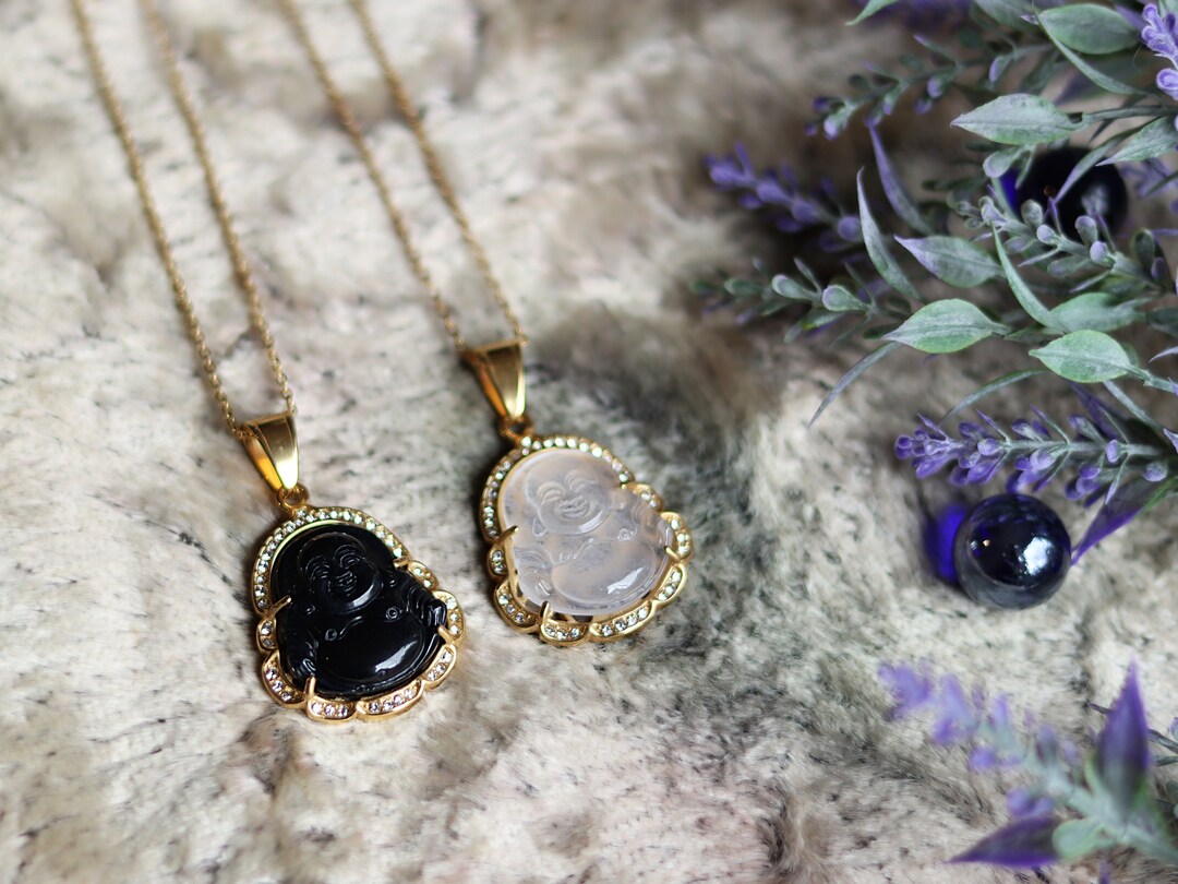Gold Jade Buddha Chain Necklace, Buddha Chain, Large Jade Buddha ...