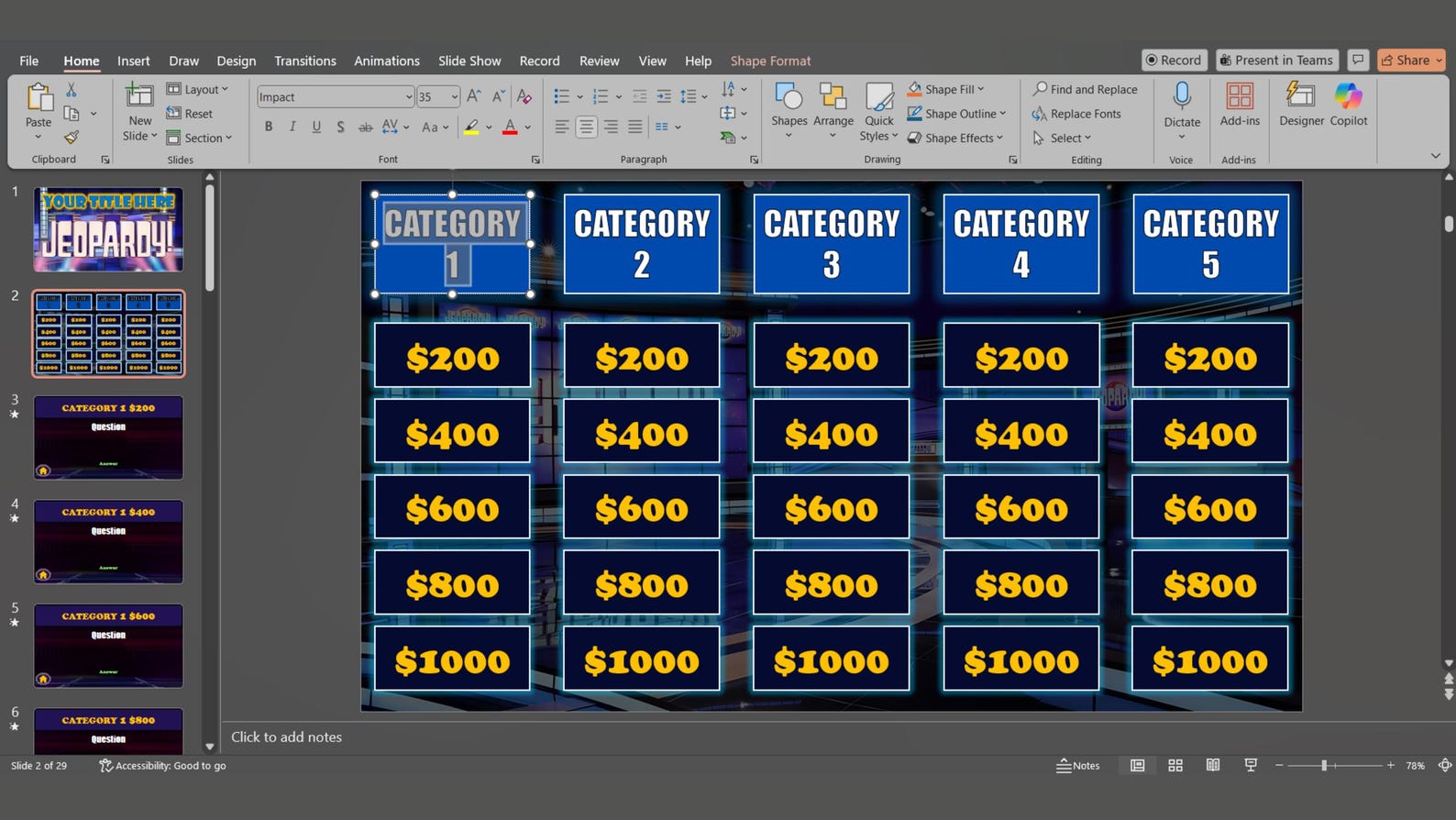 Customizable Jeopardy Powerpoint Template | Easy-to-use With Seamless ...