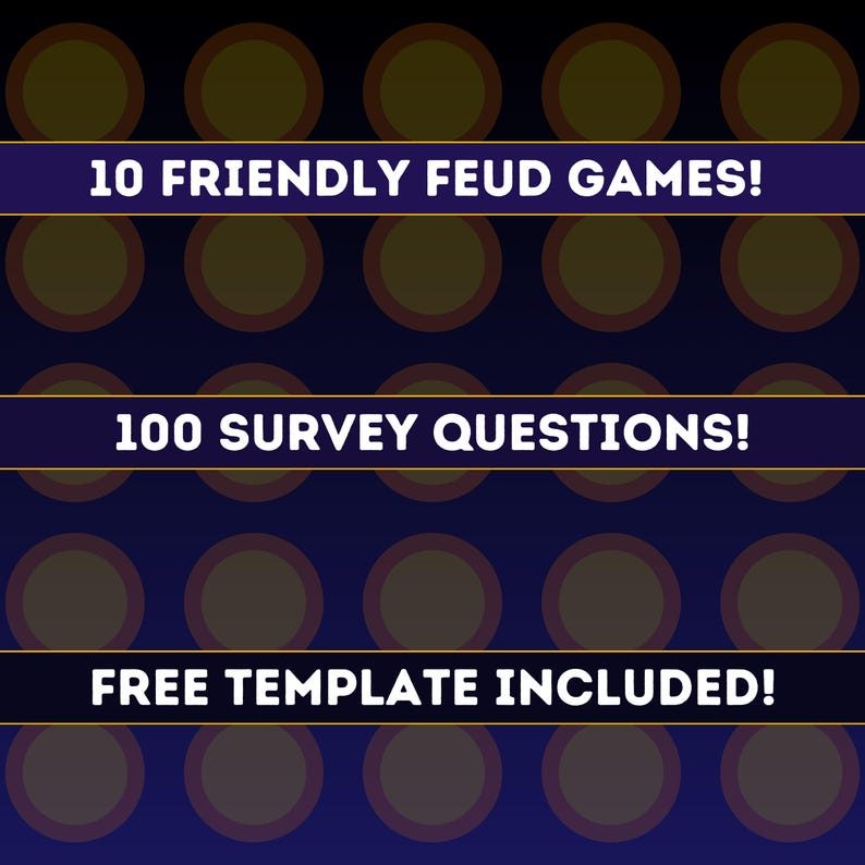 Four Team Friendly Feud Game | Powerpoint Bundle (digital Download, 10 ...
