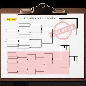 Professional Double Elimination Tournament Brackets (printable PDF) | 6 ...