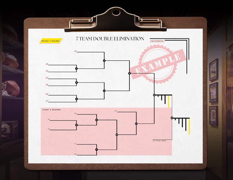 Professional Double Elimination Tournament Brackets (printable PDF) | 6 ...
