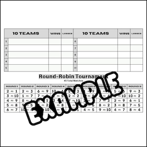Printable Round-robin Tournament Brackets 4 to 18 Team Templates - Etsy
