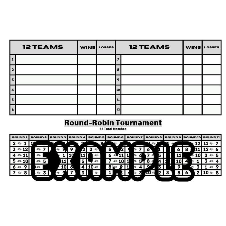 Professional Round-robin Tournament Brackets (printable) - 4 to 18 Team ...