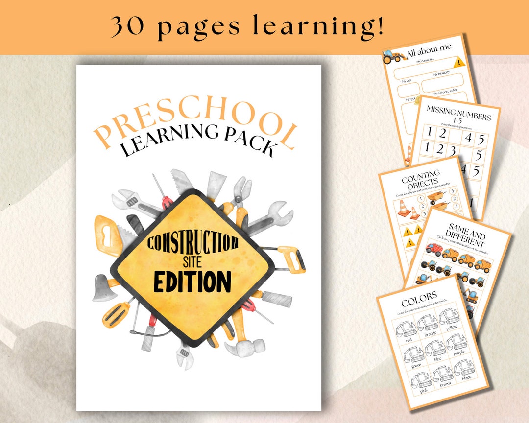 Construction Learning Bundle Digital Preschool Pre-k Kindergarten ...