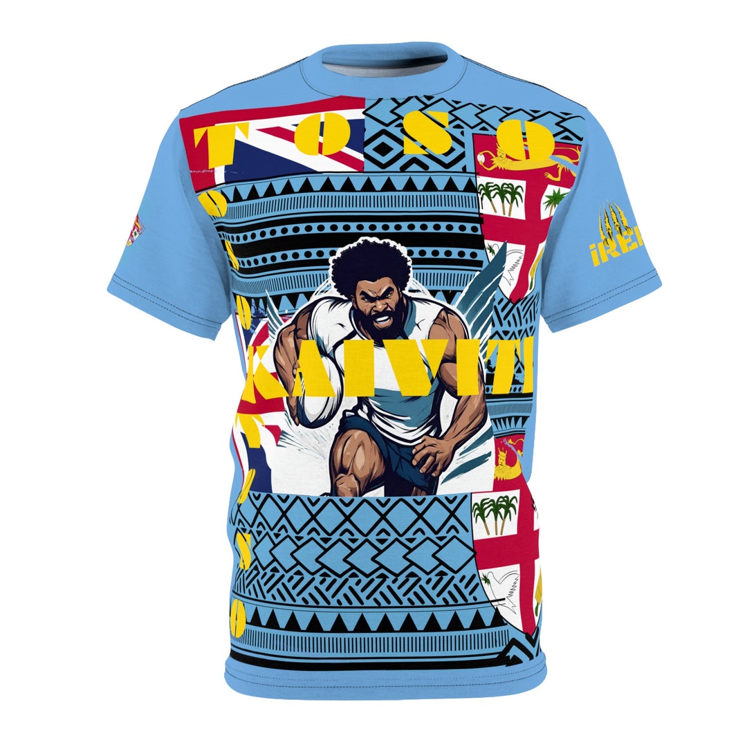 Fiji Supporter T-shirt, Fijian Flag Tee, Rugby Enthusiast Shirt ...
