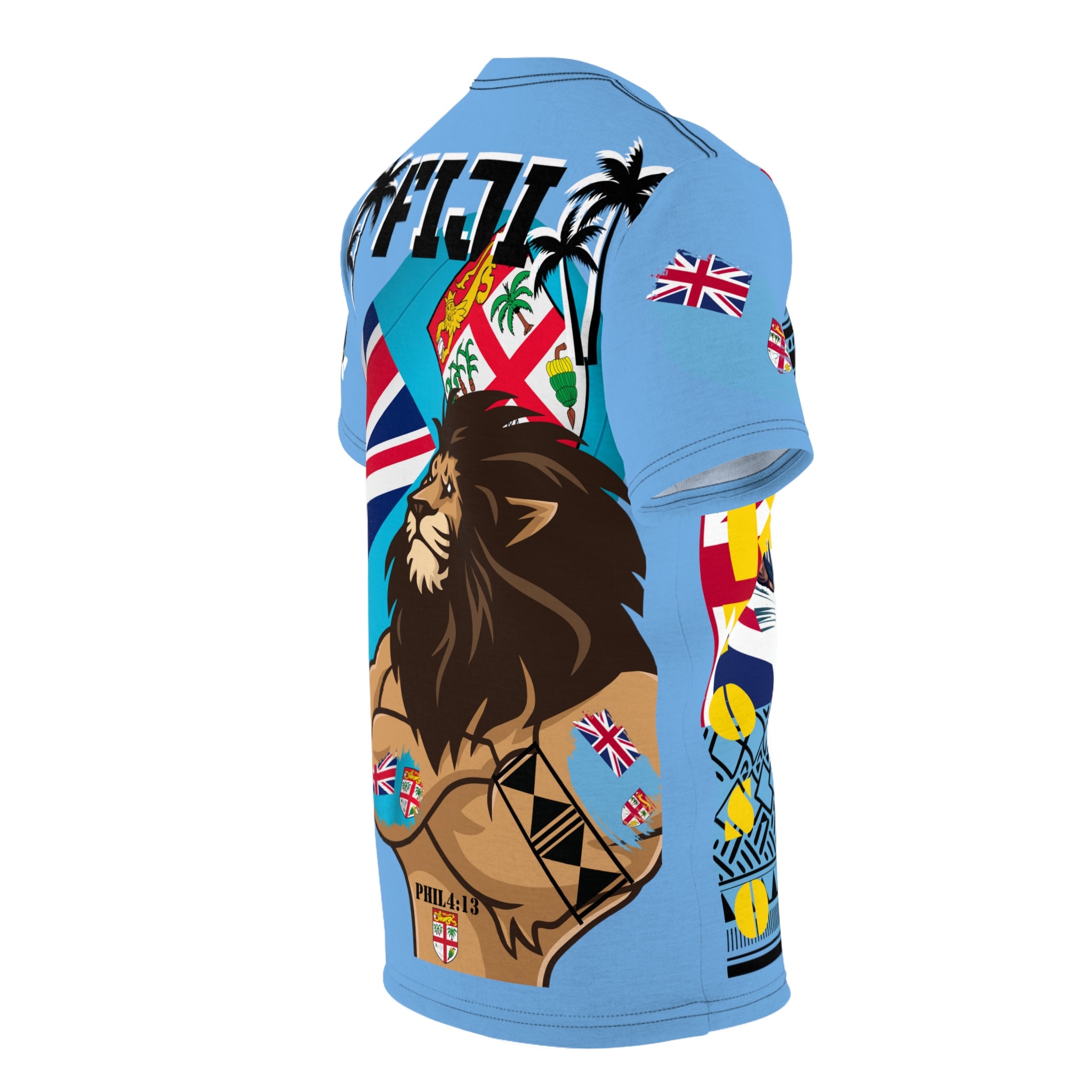 Fiji Supporter T-shirt, Fijian Flag Tee, Rugby Enthusiast Shirt ...