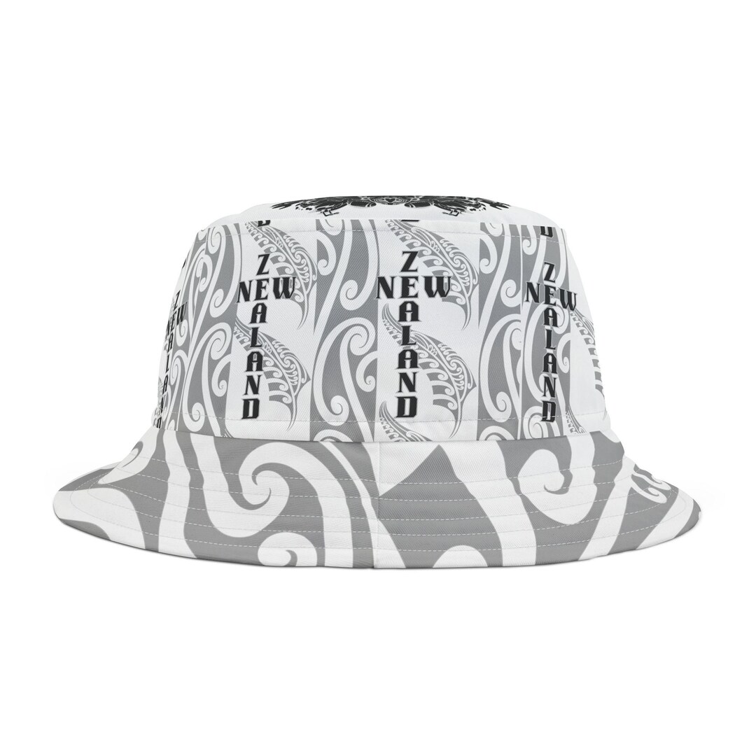 New Zealand Bucket Hat, Maori Ethnic Design Outdoors Sun Cap, Cultural ...