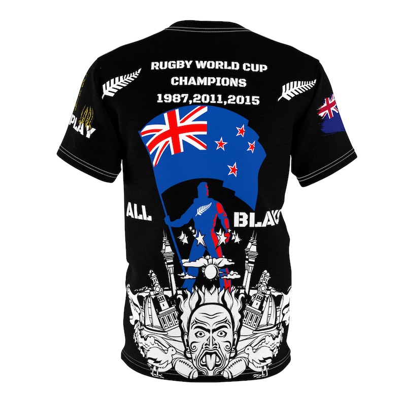 All Blacks T-shirt, New Zealand Rugby Tee, Kiwi Rugby Supporter Shirt ...