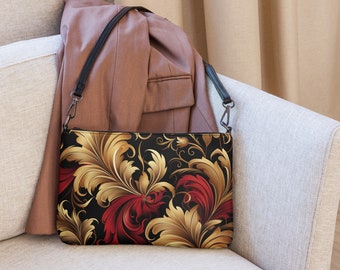 Greek Key Ornate Baroque Black Cream Gold Weekender Bag - Etsy