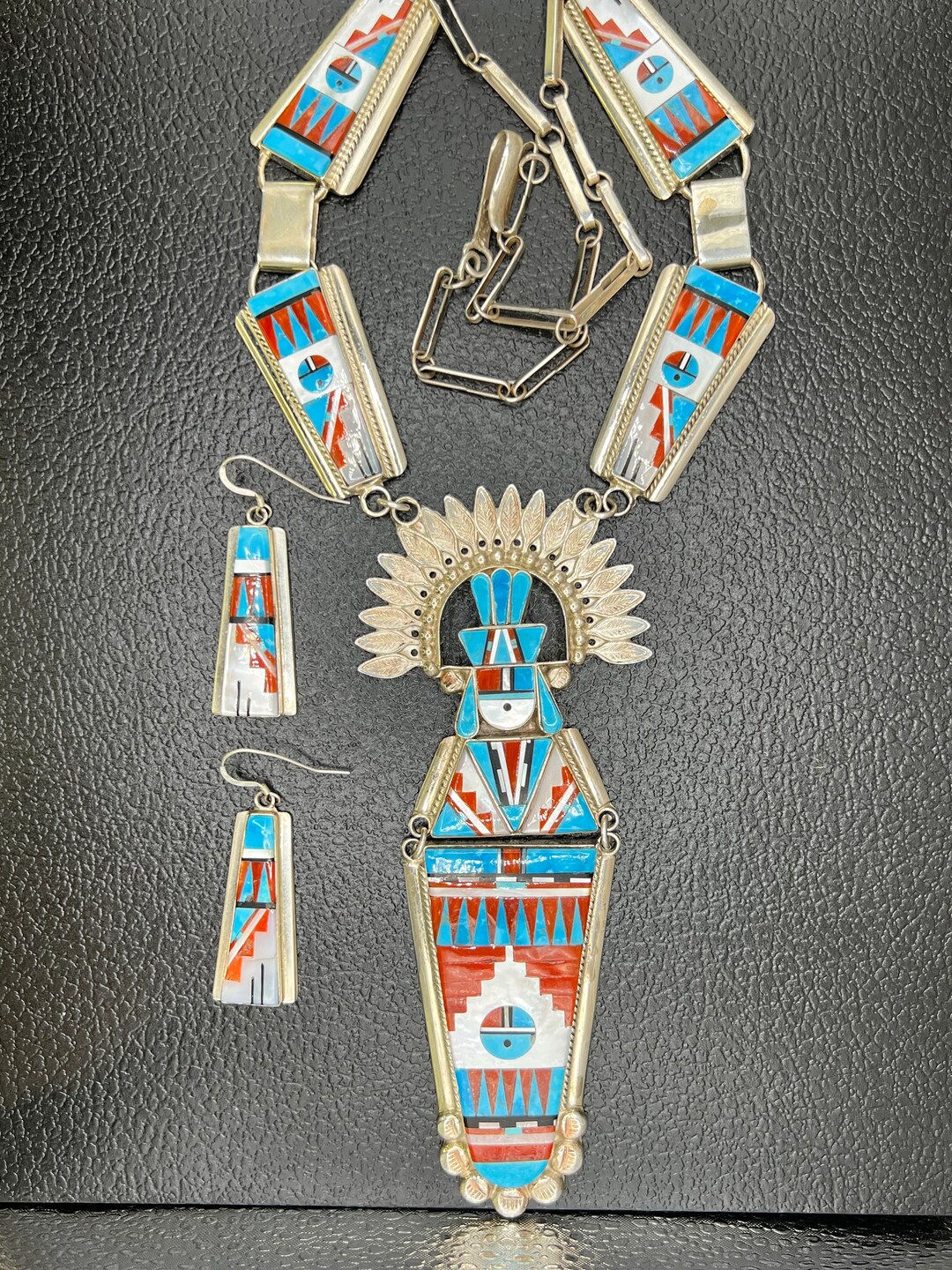 Zuni Corn Mother Squash Blossom Style by Ryland and Pattie Edaakie Zuni ...