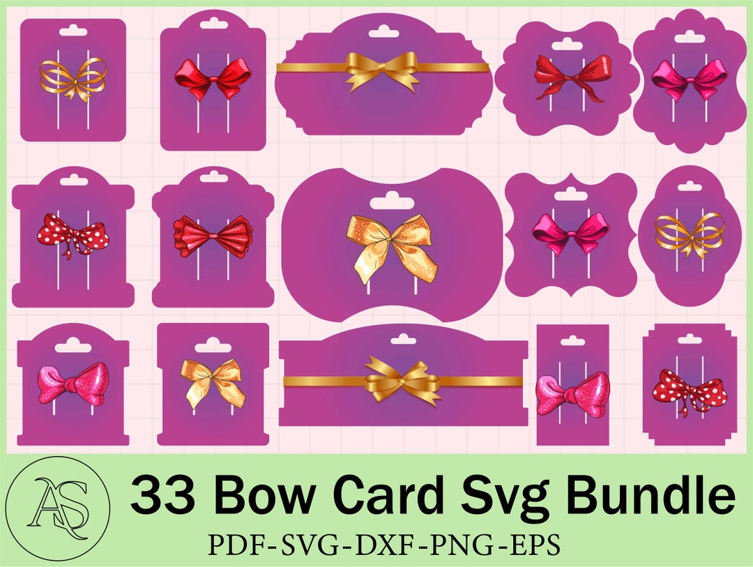 22 Bow Card Template SVG Bow Display Card Hair Clip Display - Etsy UK