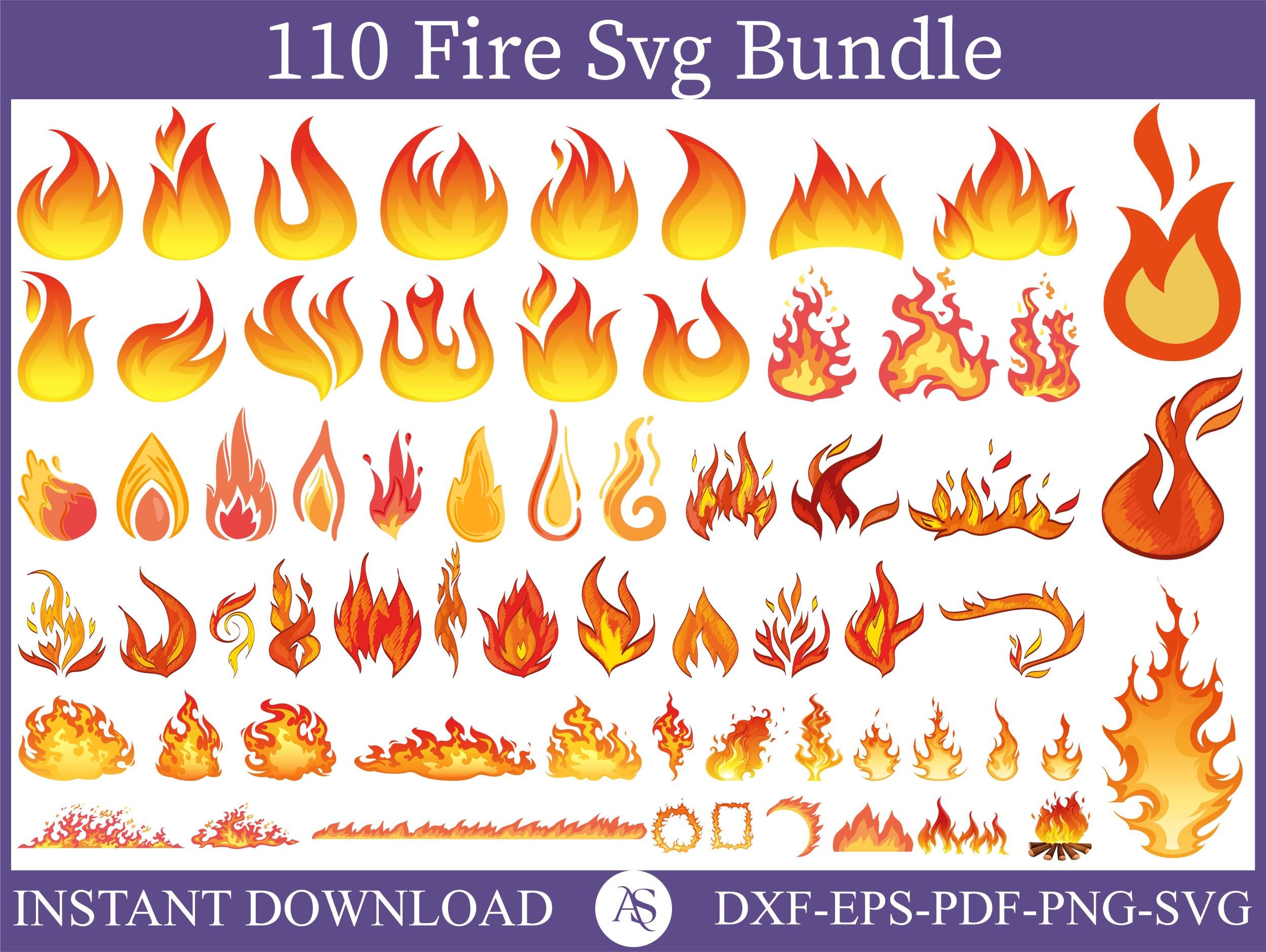Fire SVG Bundle, Fire Clipart, Fire Svg Files, Fire Flames Svg, Flames ...