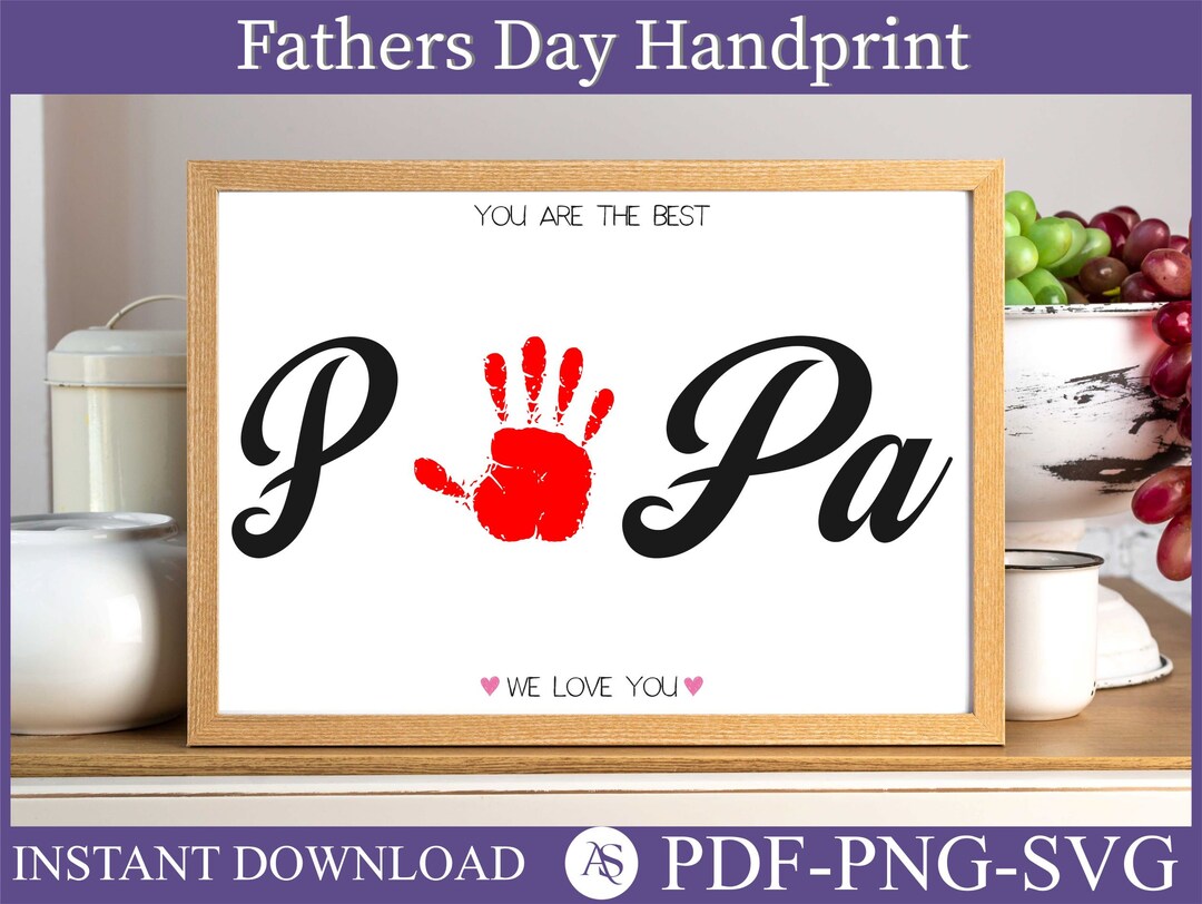 PAPA Handprint Footprint Art Craft, Father's Day Gift for Dad, DIY Baby ...