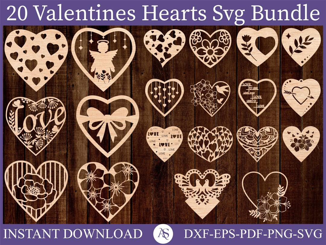 Hearts Valentines SVG, Heart Svg, Valentine's Svg, Love Svg, Set Heart ...