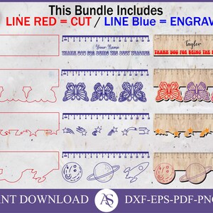 Laser Cut Ruler Bundle, Inches and Centimeters, Horizontal Ruler ...