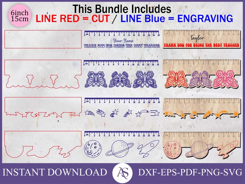 Laser Cut Ruler Bundle, Inches and Centimeters, Horizontal Ruler ...