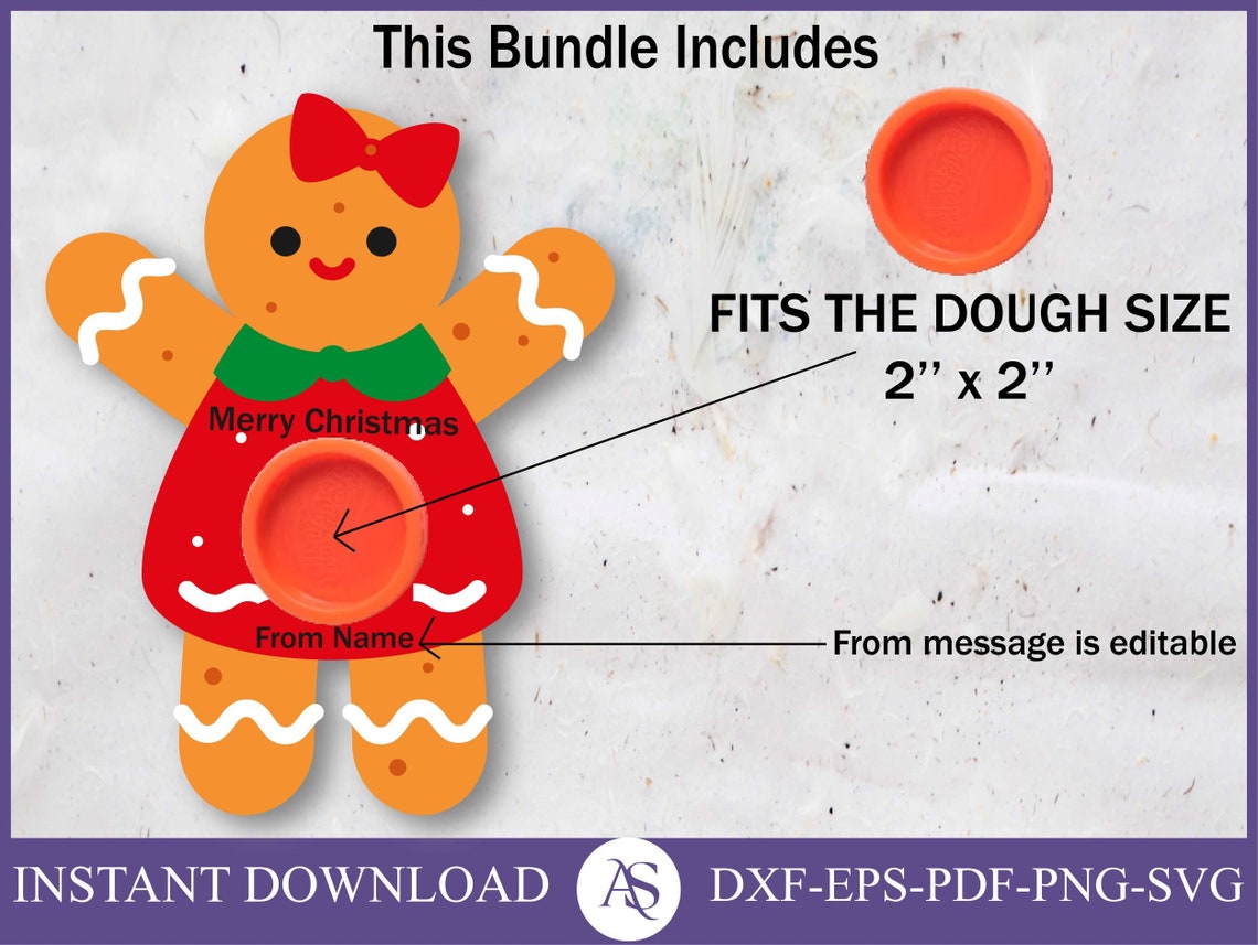 10 Printable Christmas Dough Holder, Christmas Gift Without Candy for ...
