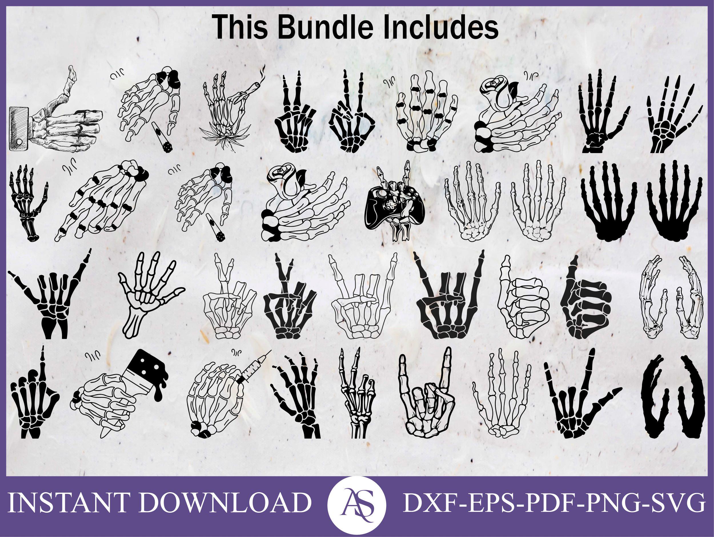Skeleton Hands Svg Bundle, Skull Skeleton Hand Halloween Svg, Rack Hand ...