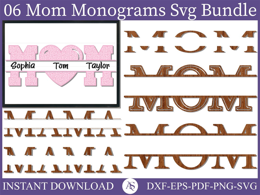 Mom SVG, Mother Svg, Mother's Day SVG, Mom Split Name Frame Svg, Mum ...