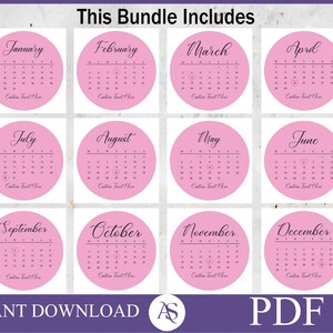 Burn Away Cake Topper Calendar Template, Custom Round Cake Topper, 2025 ...