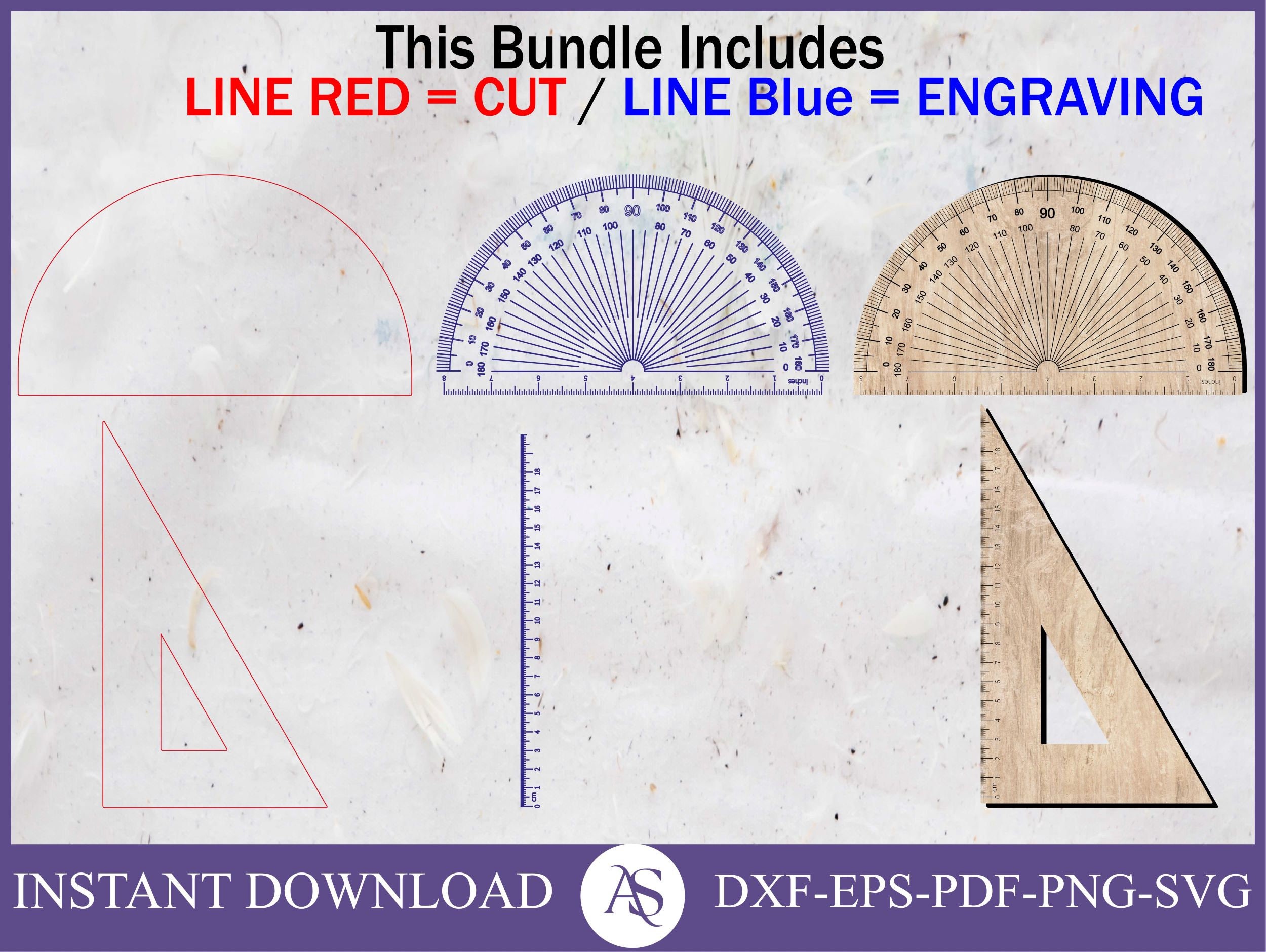 Laser Cut Ruler Bundle, Inches and Centimeters, Horizontal Ruler ...