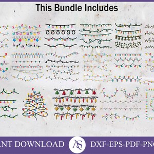 Christmas Lights SVG, String, Seamless, Party, Christmas, DXF, Cutting ...