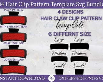 Hair Claw Clip Template Svg, Hair Claw Cover Template, Leather Hair ...