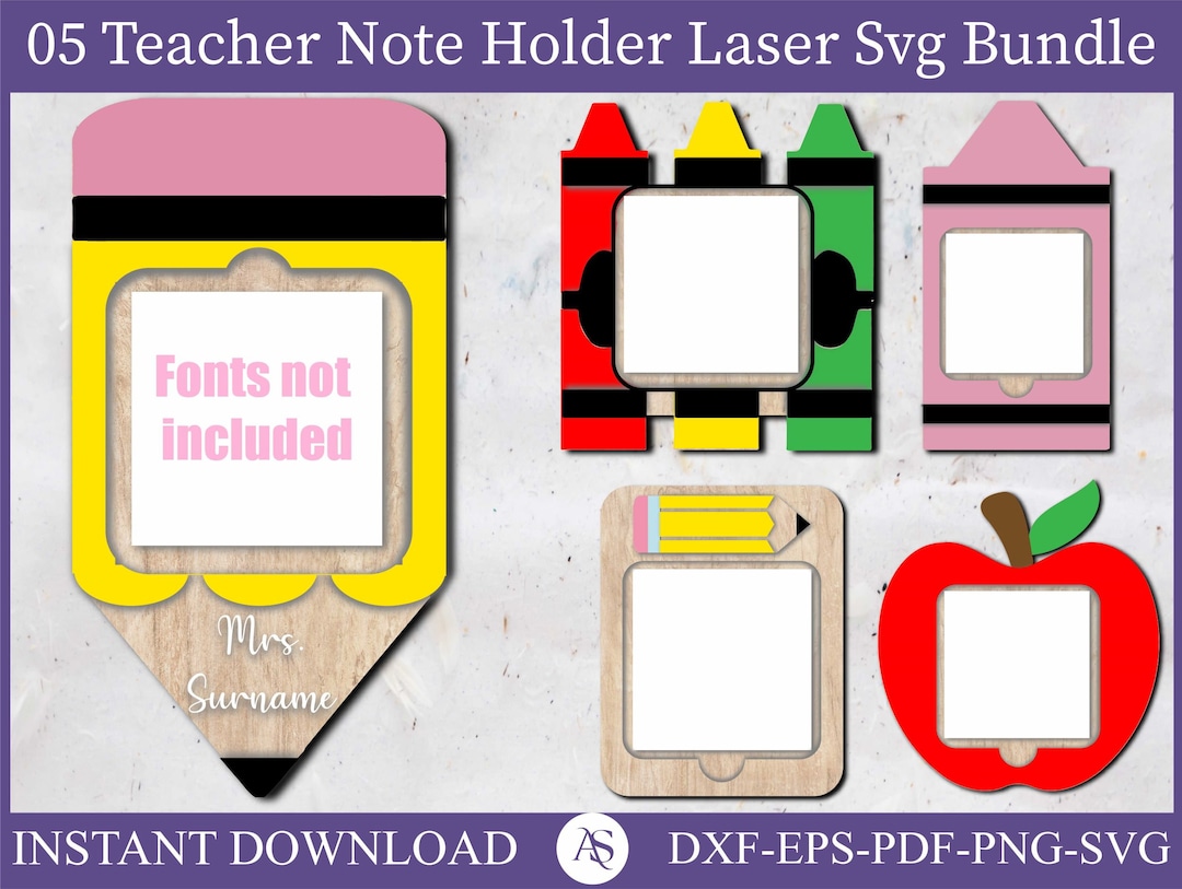 Note Holder Svg, Personalized Teacher Gift, Teacher Appreciation Svg ...