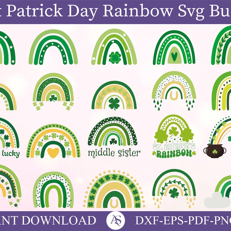 Rainbow Shamrock - Etsy