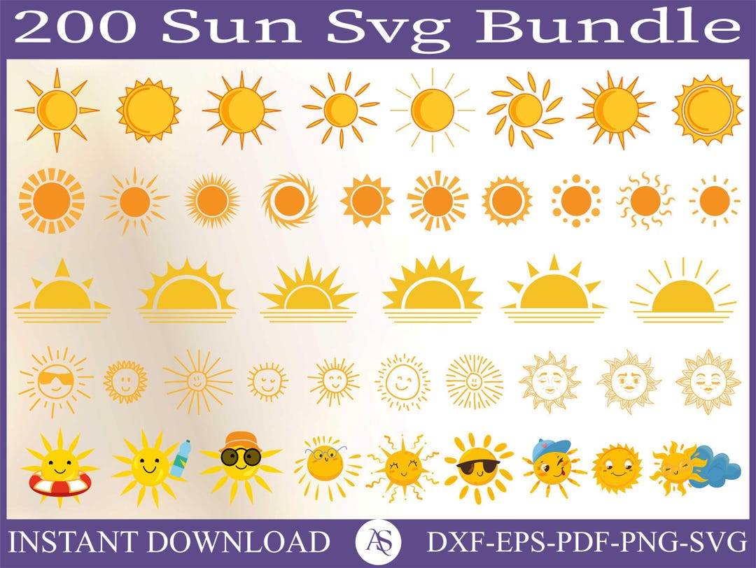 200 Sun Svg , Sunrise Svg , Sun Svg for Cricut , Sunrise Clipart ...