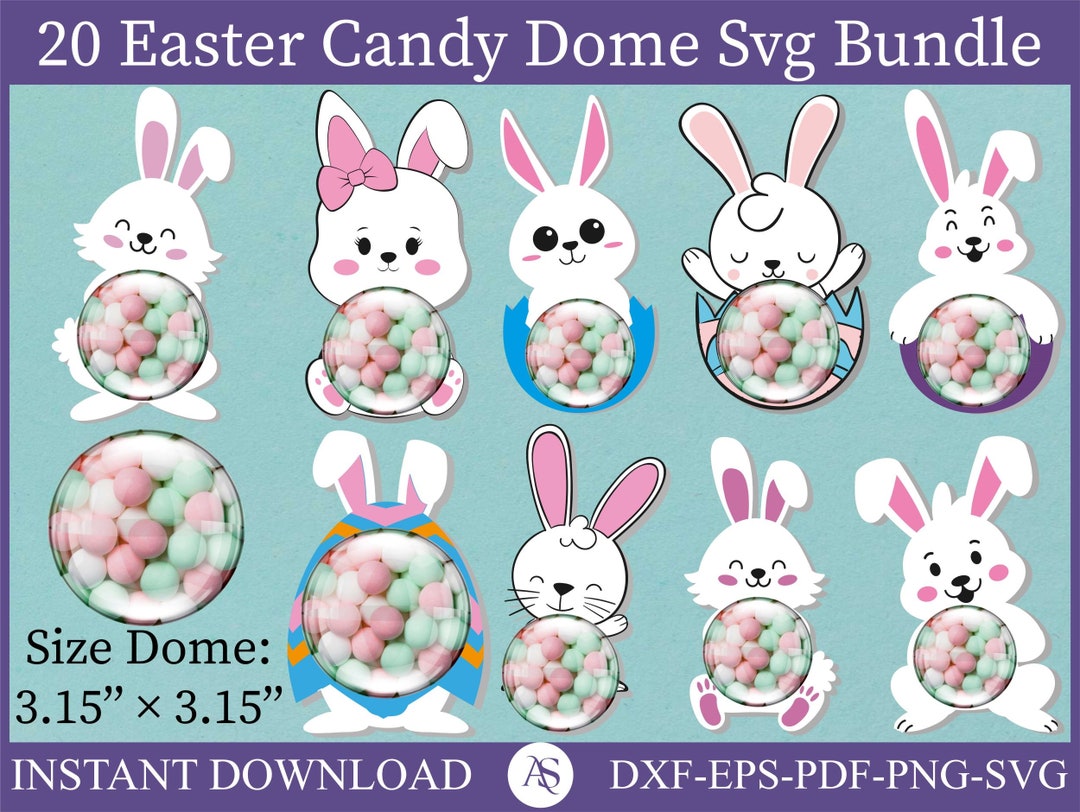 Easter Candy Dome SVG Bundle, Easter Candy Holder SVG, Bunny Candy ...