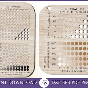 Laser Test Files Pack, Lightburn Material Test Files, Laser Engraving ...