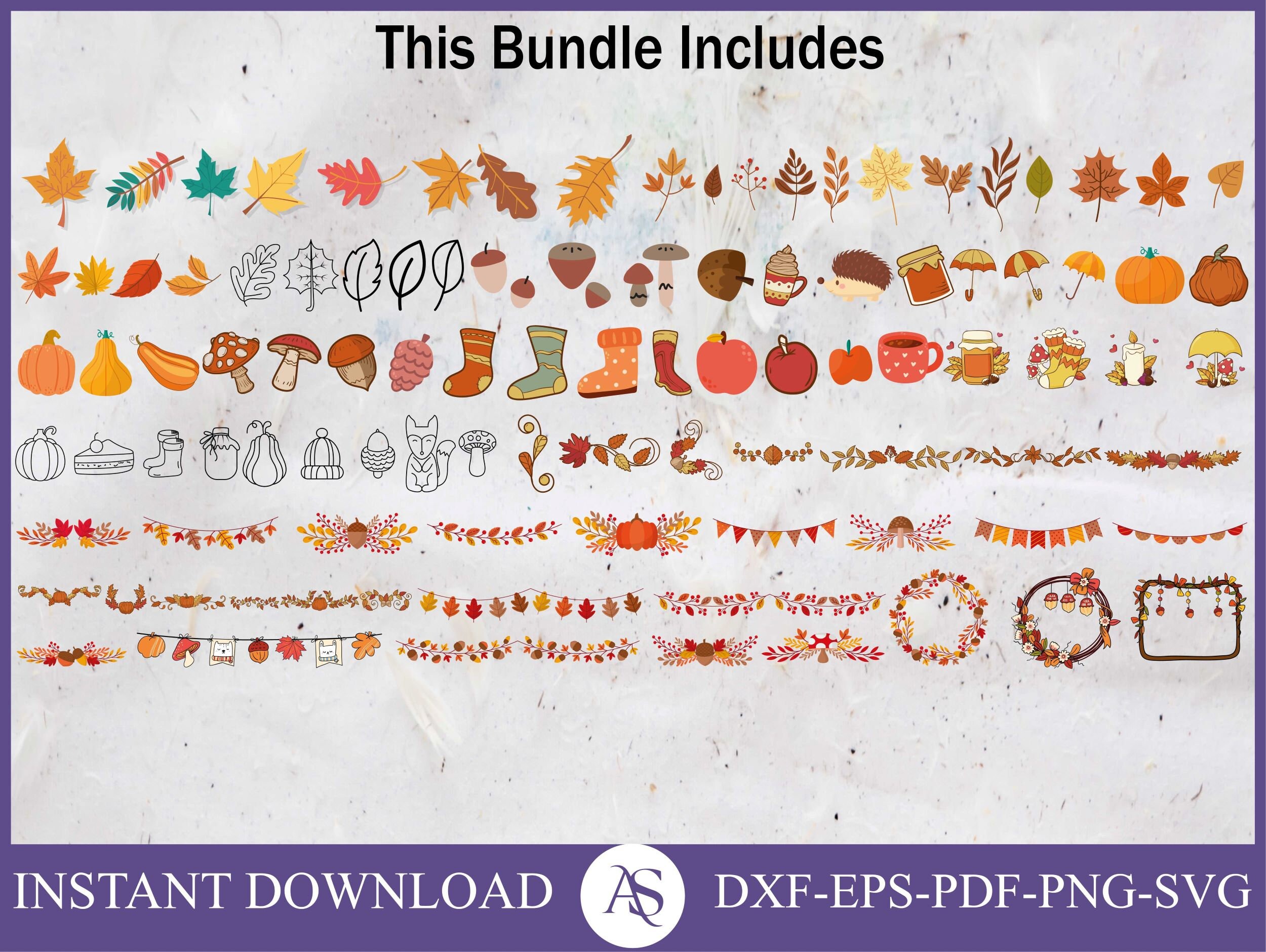 230 Fall Leaves Svg, Fall Svg, Fall Leaf Svg Bundle, Fall Png, Dxf ...