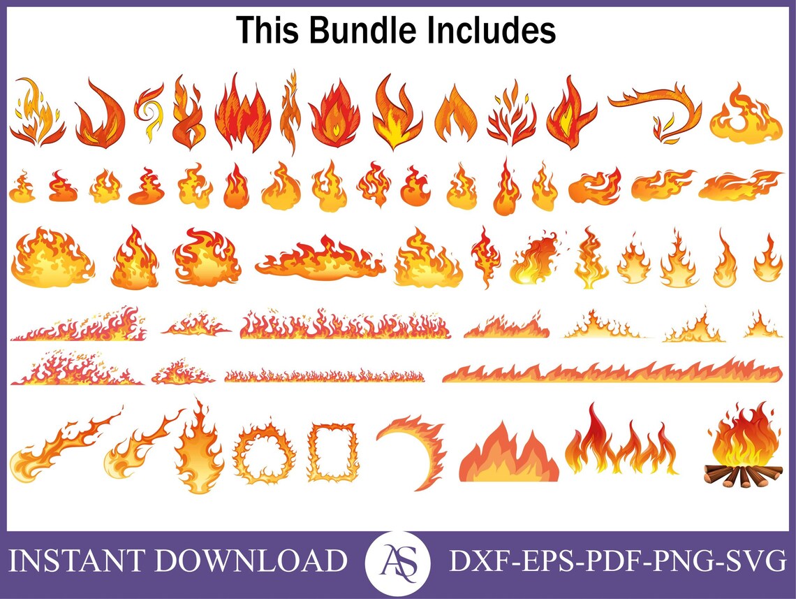 Fire SVG Bundle, Fire ClipArt, Fire Svg Files, Fire Flames Svg, Flames ...