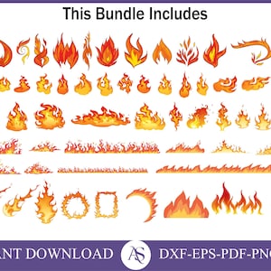 Fire SVG Bundle, Fire Clipart, Fire Svg Files, Fire Flames Svg, Flames ...