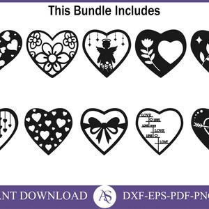 Hearts Valentines SVG, Heart Svg, Valentine's Svg, Love Svg, Set Heart ...