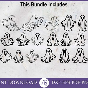 Ghost Bundle Svg, Cute Ghost Clipart, Spooky Season Svg, Ghost Outline Svg, Kids Halloween Svg ...