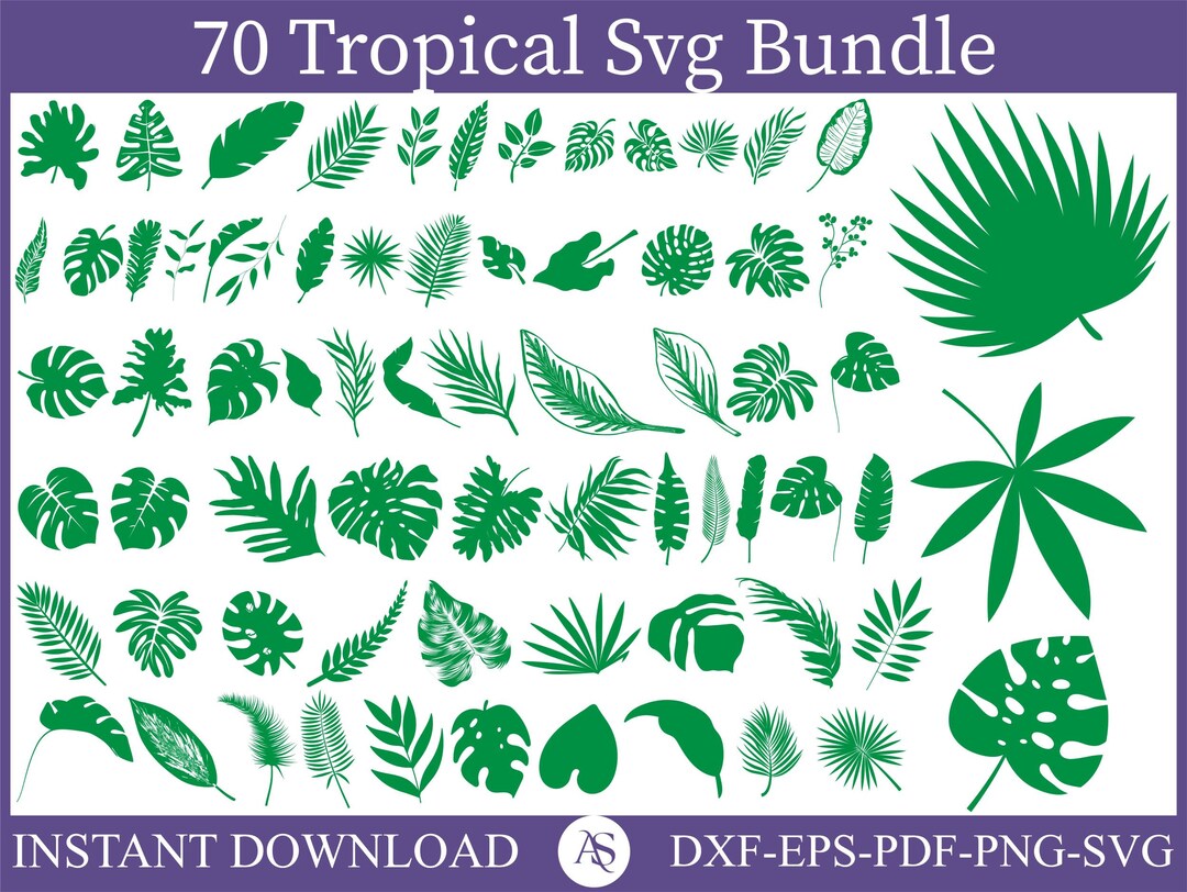 Tropical Leaves Svg, Monstera Leaf Svg Clipart, Commercial Use Svg ...