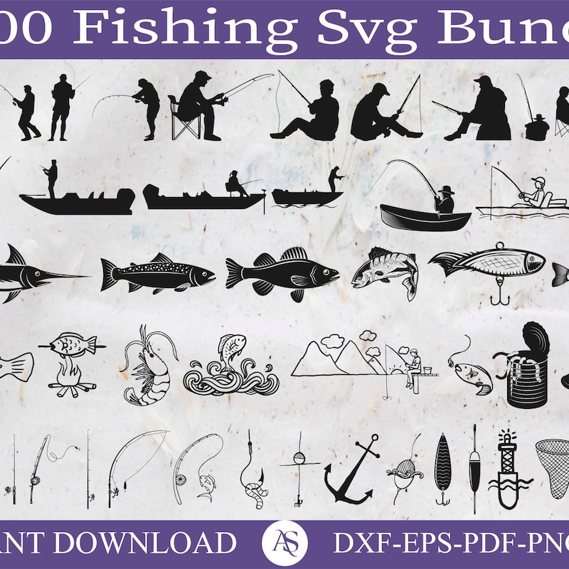 Catching Fish Svg - Etsy